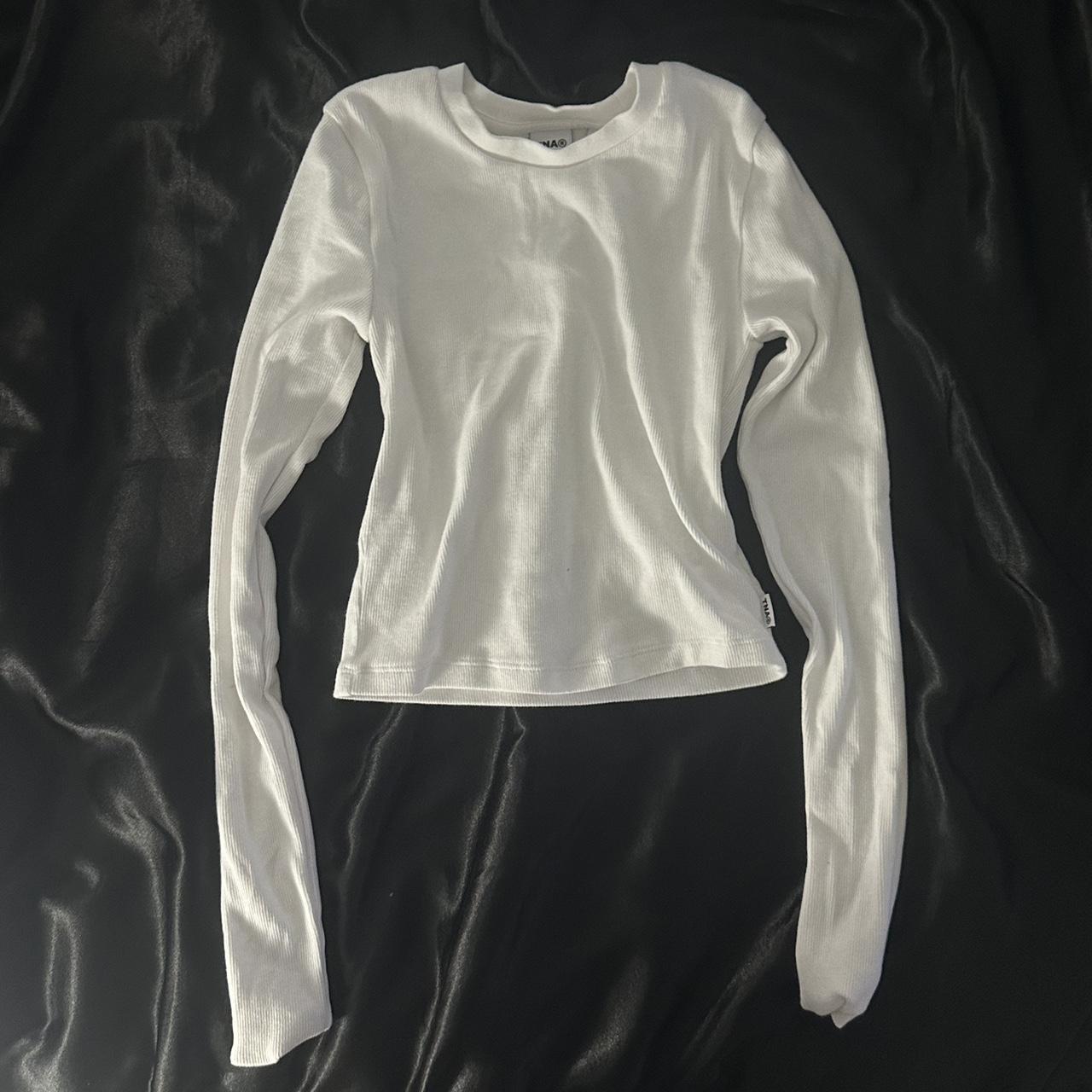 Aritzia tight fit long sleeve white shirt. Never worn - Depop