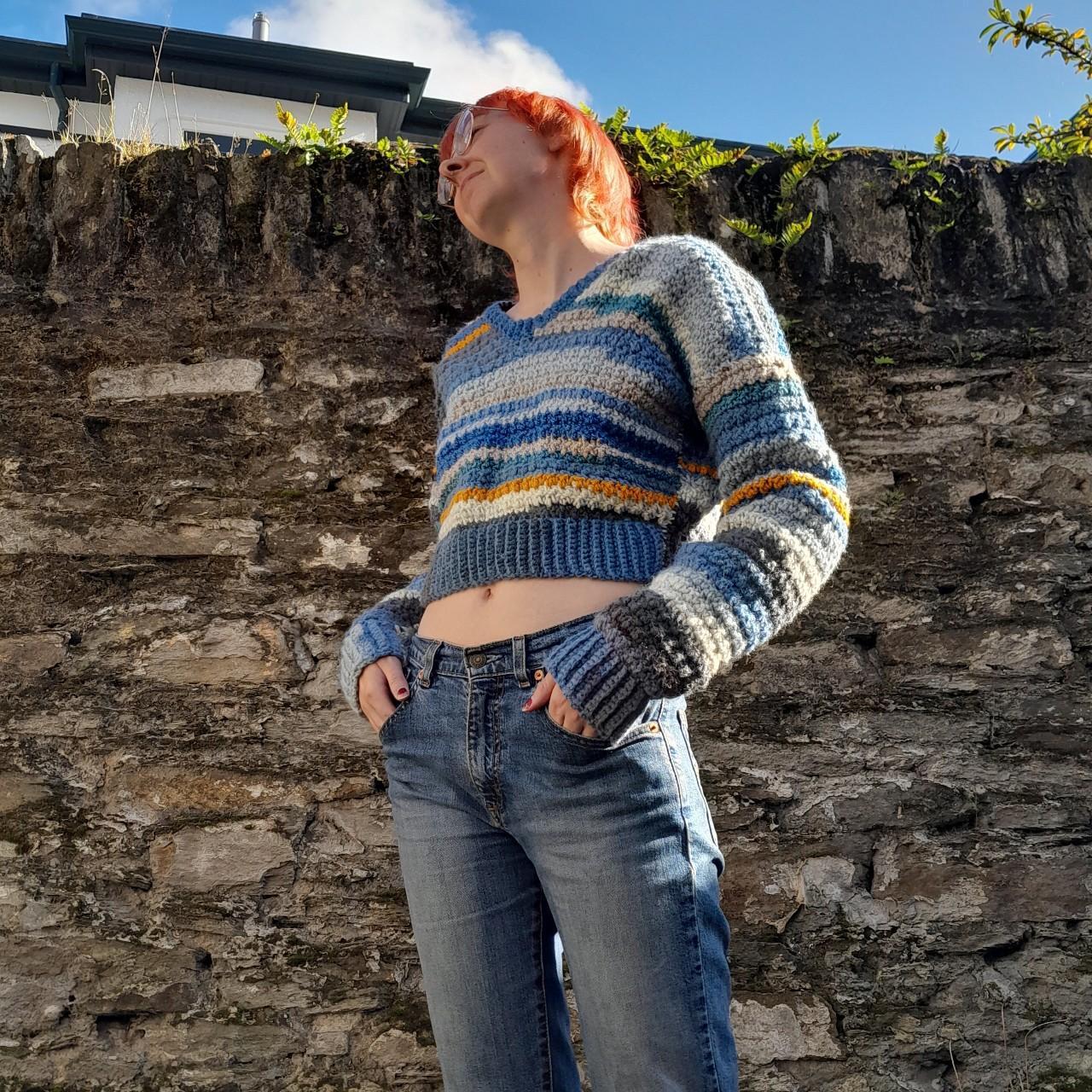 Unique Handmade jumper. Really cozy and warm for... - Depop