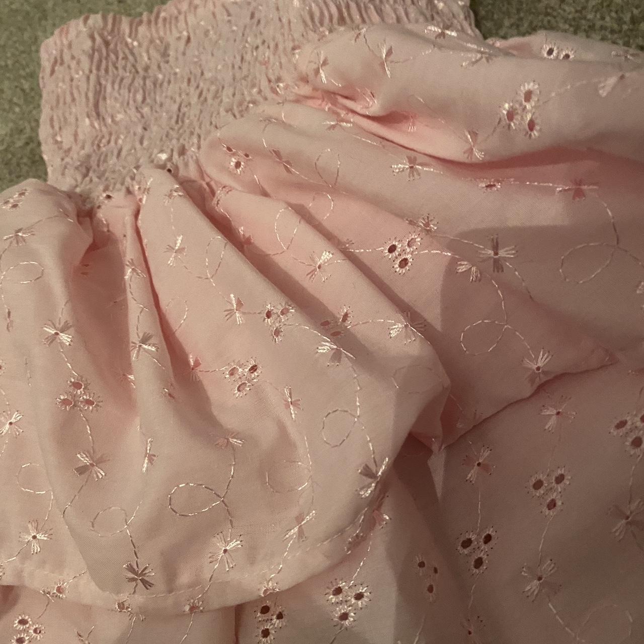 Pink embroidered rara skirt boutique paid... - Depop