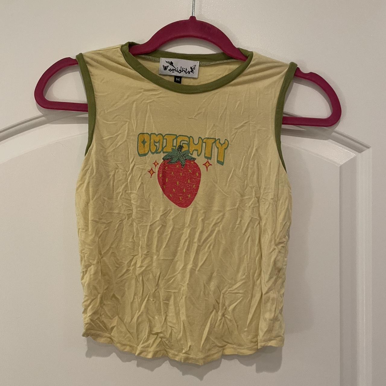 omighty strawberry tank top! size medium - Depop