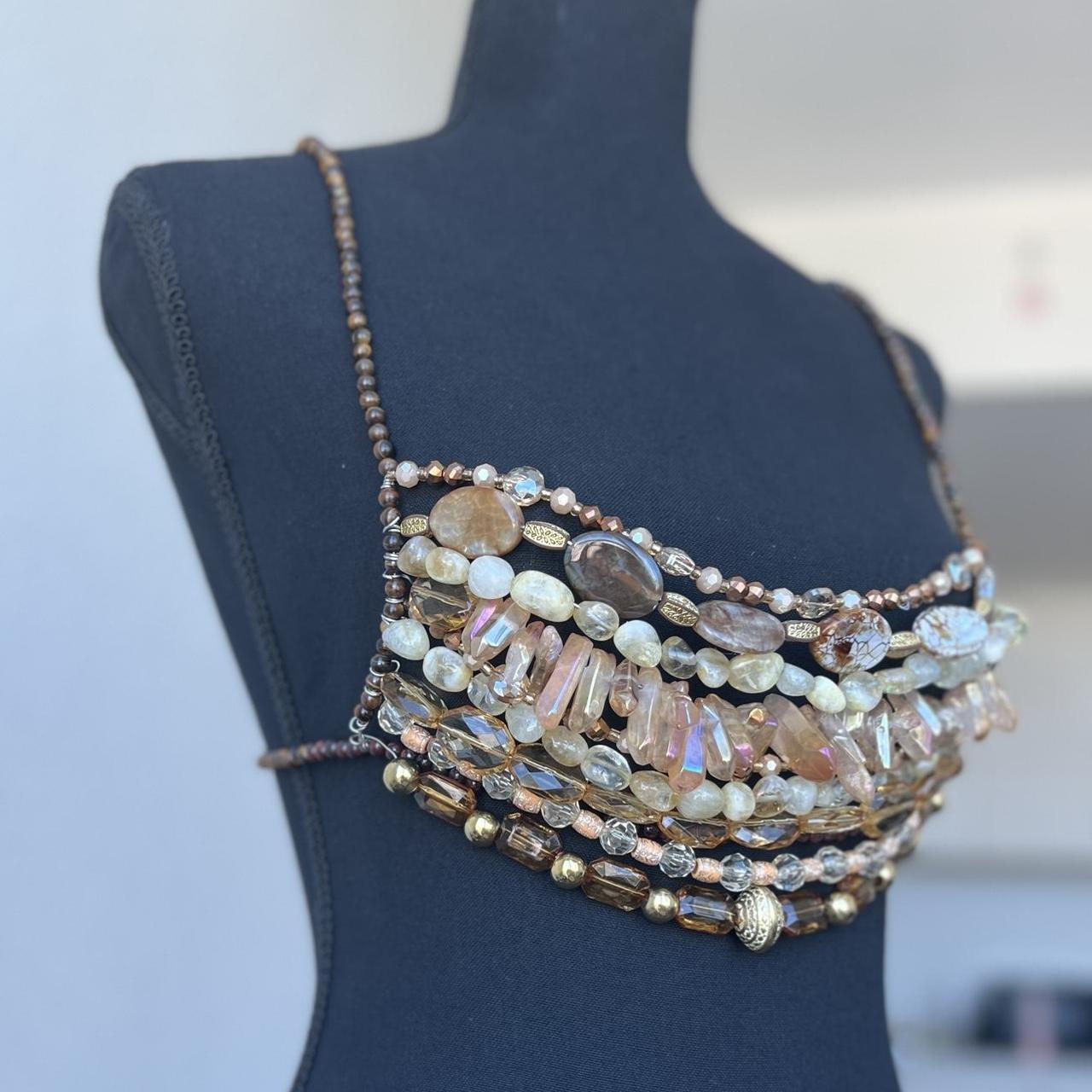 Handmade crystal/beaded top Made to order Message... - Depop