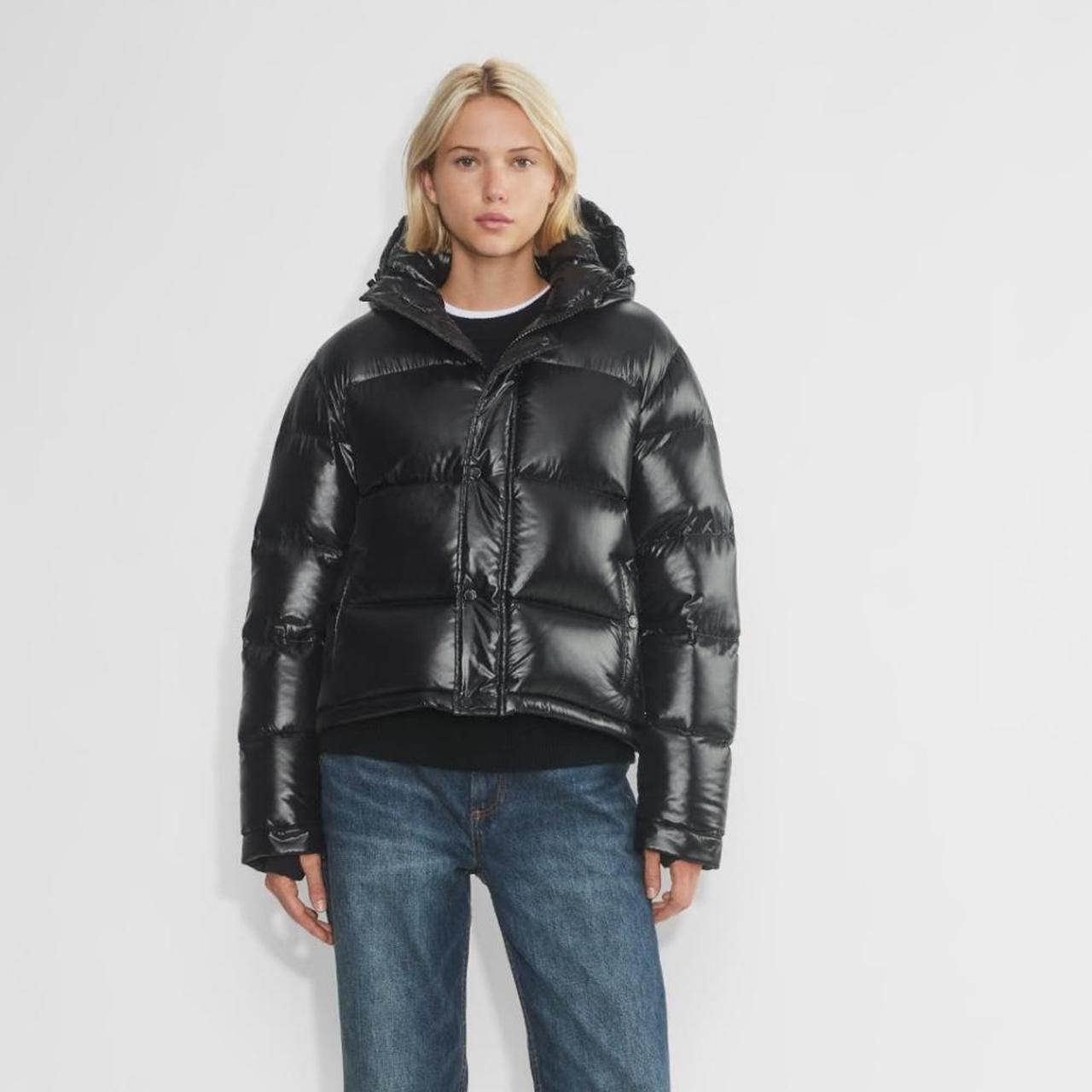 ARITZIA superpuff Black puffer jacket with hood,... - Depop