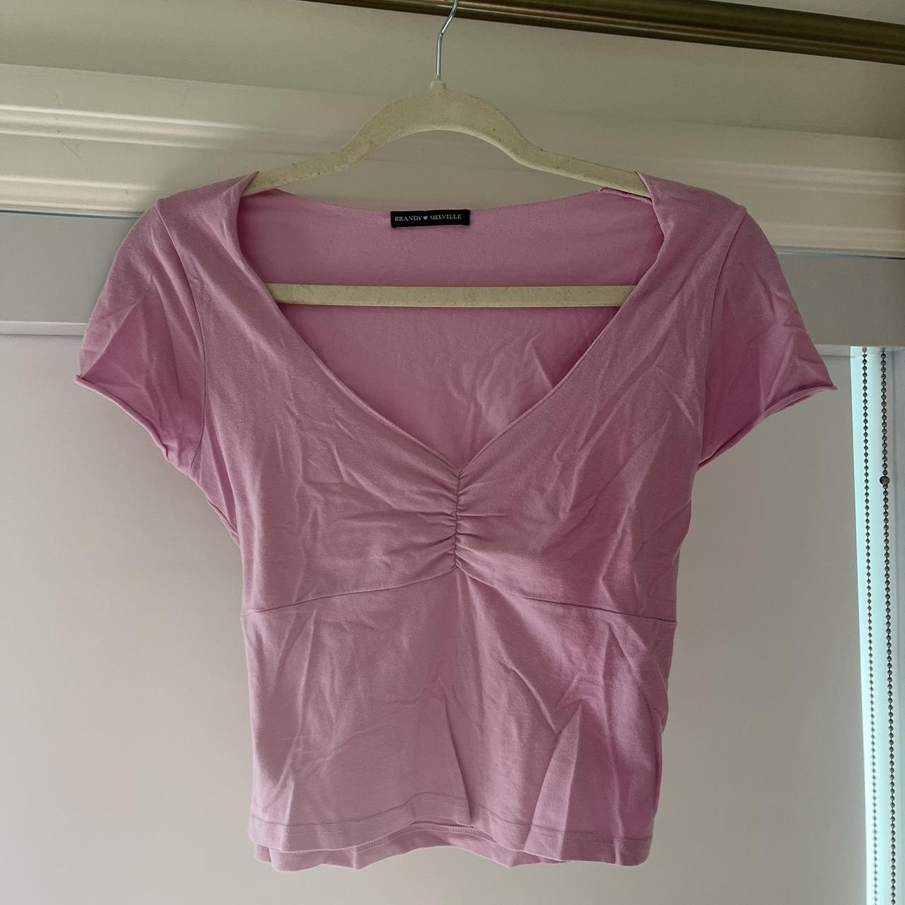 Brandy Melville pink Gina top. Used. Fits size... - Depop