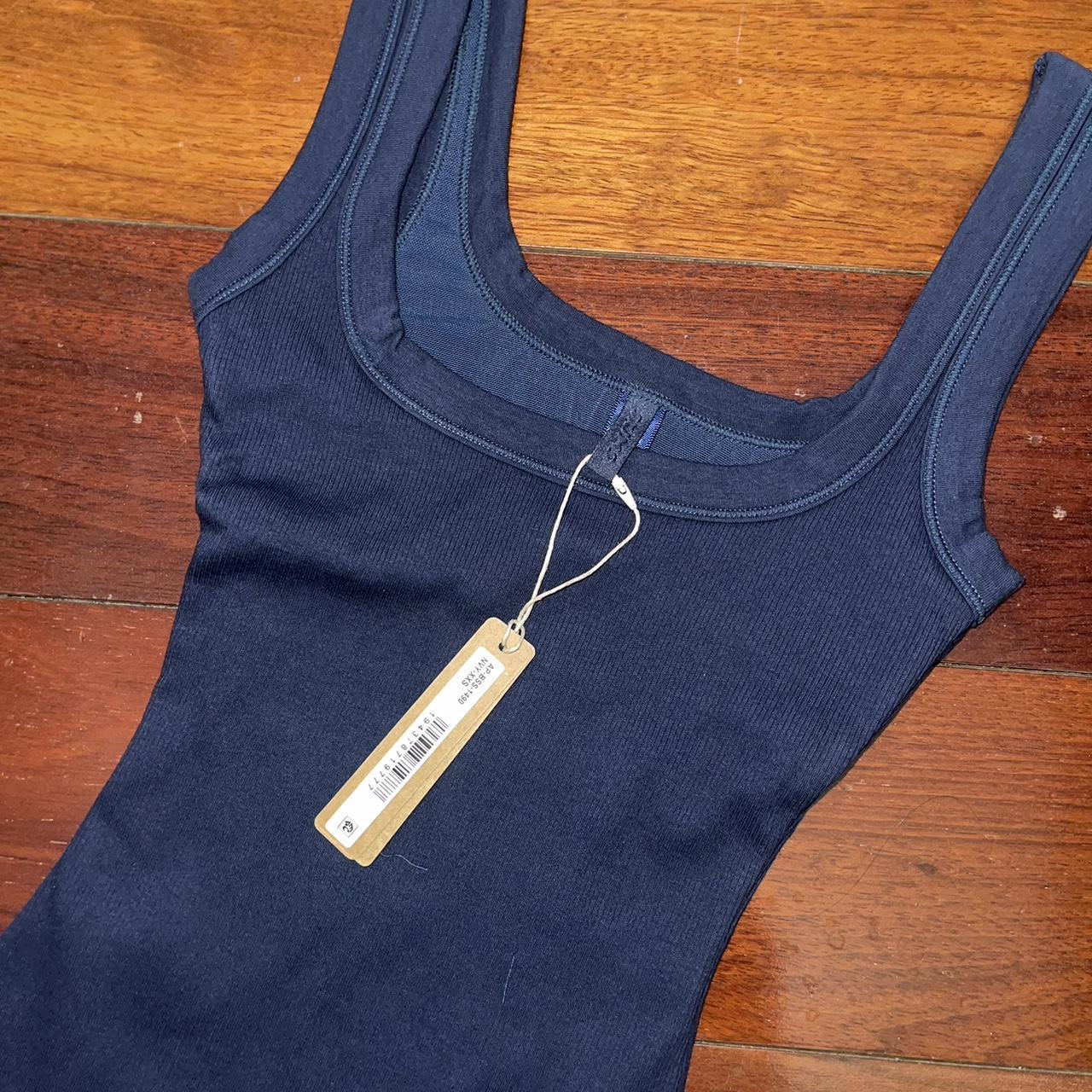 Skims Women's Blue and Navy Playsuit-romper | Depop