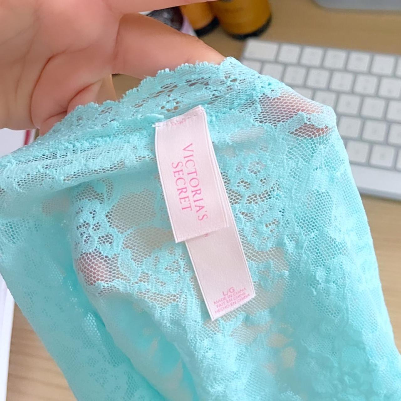 Blue Victoria secret lace slip dress... - Depop