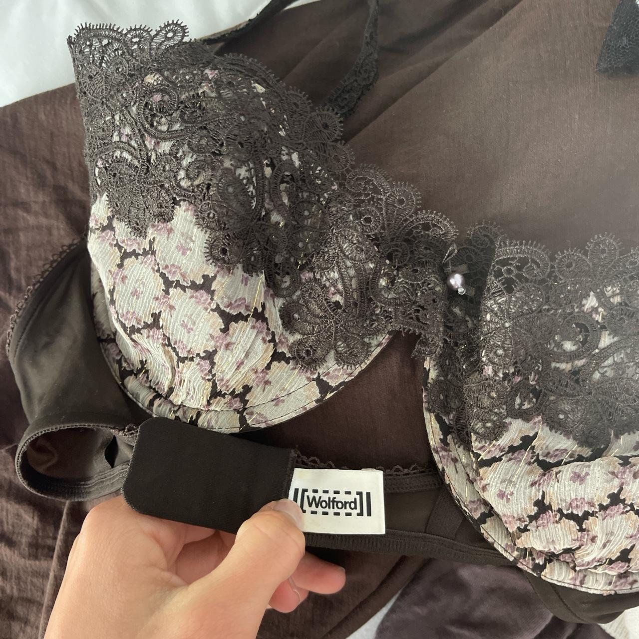 Brown vampire diaries coquette cottage core bra with... - Depop