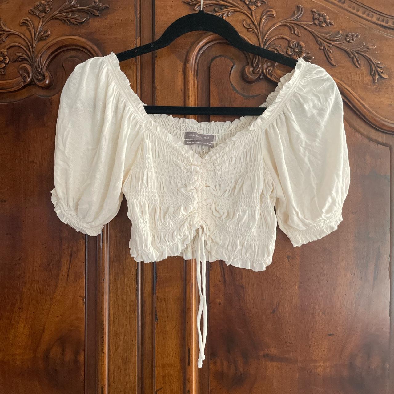 Cute white top from urban outfitters!!! Size medium... - Depop