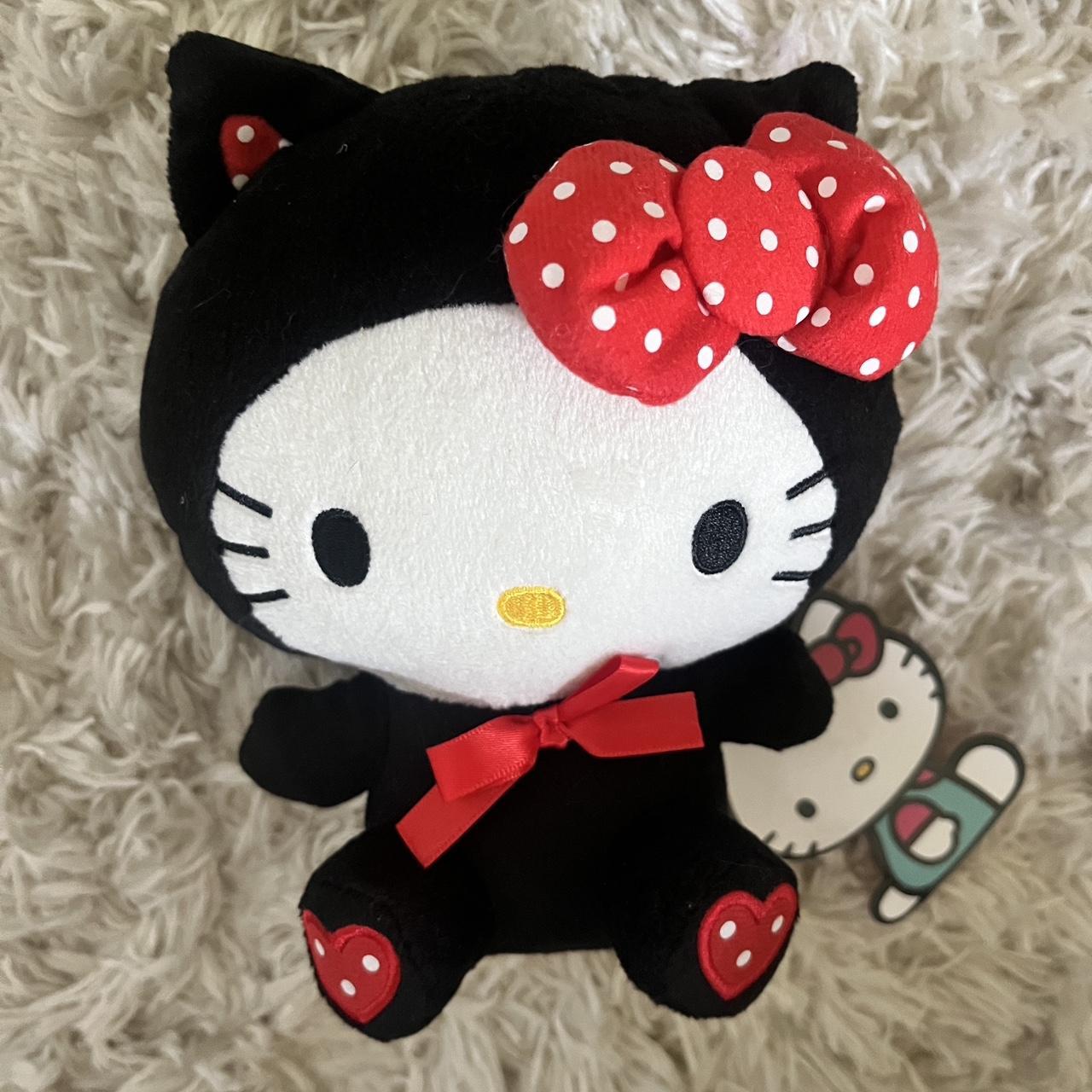 small hello kitty black cat plushie nwt #hellokitty... - Depop