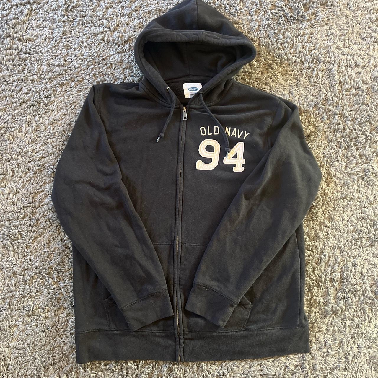 Old navy black zip up jacket Size XL Good content - Depop