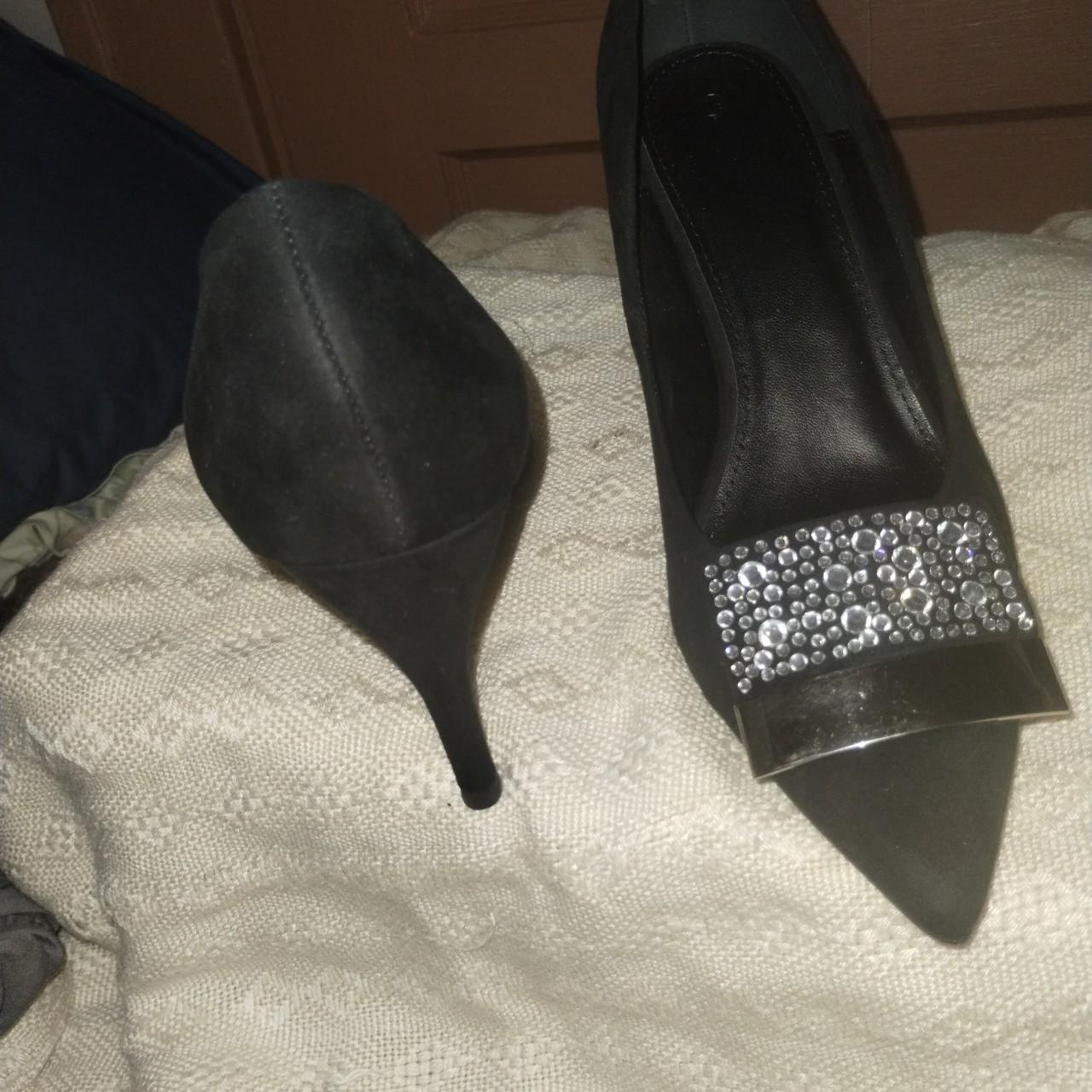 Vintage Rhinestone Slip-on High Heeled Princess... - Depop