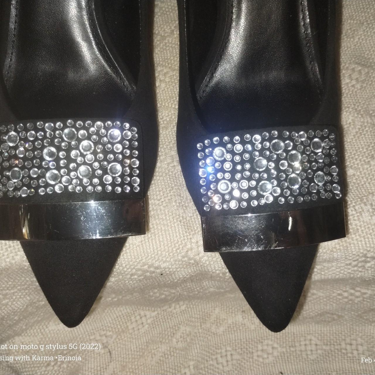 Vintage Rhinestone Slip-on High Heeled Princess... - Depop