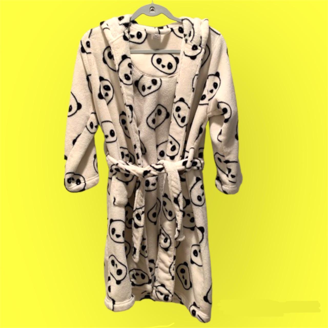 white and black panda robe! super cute and sold out... - Depop