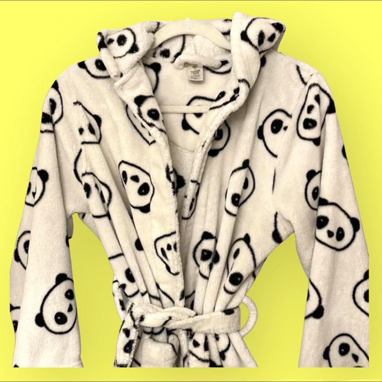 white and black panda robe! super cute and sold out... - Depop