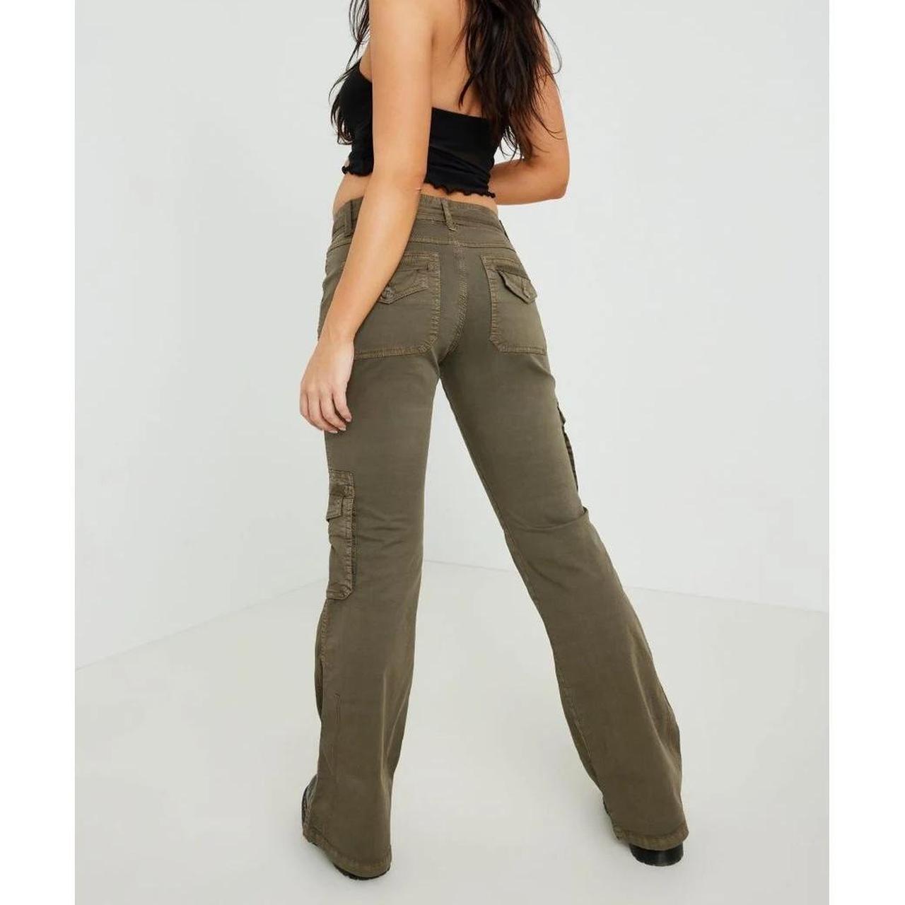 Garage Green Flare Cargo Pants ·˚ ༘₊· ͟͟͞͞꒰ size... - Depop