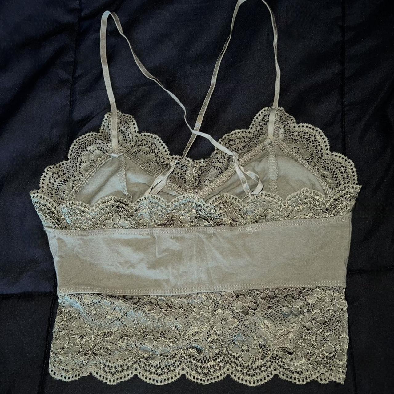 Brand// bozzolo Size// S Olive green cross back lace... - Depop