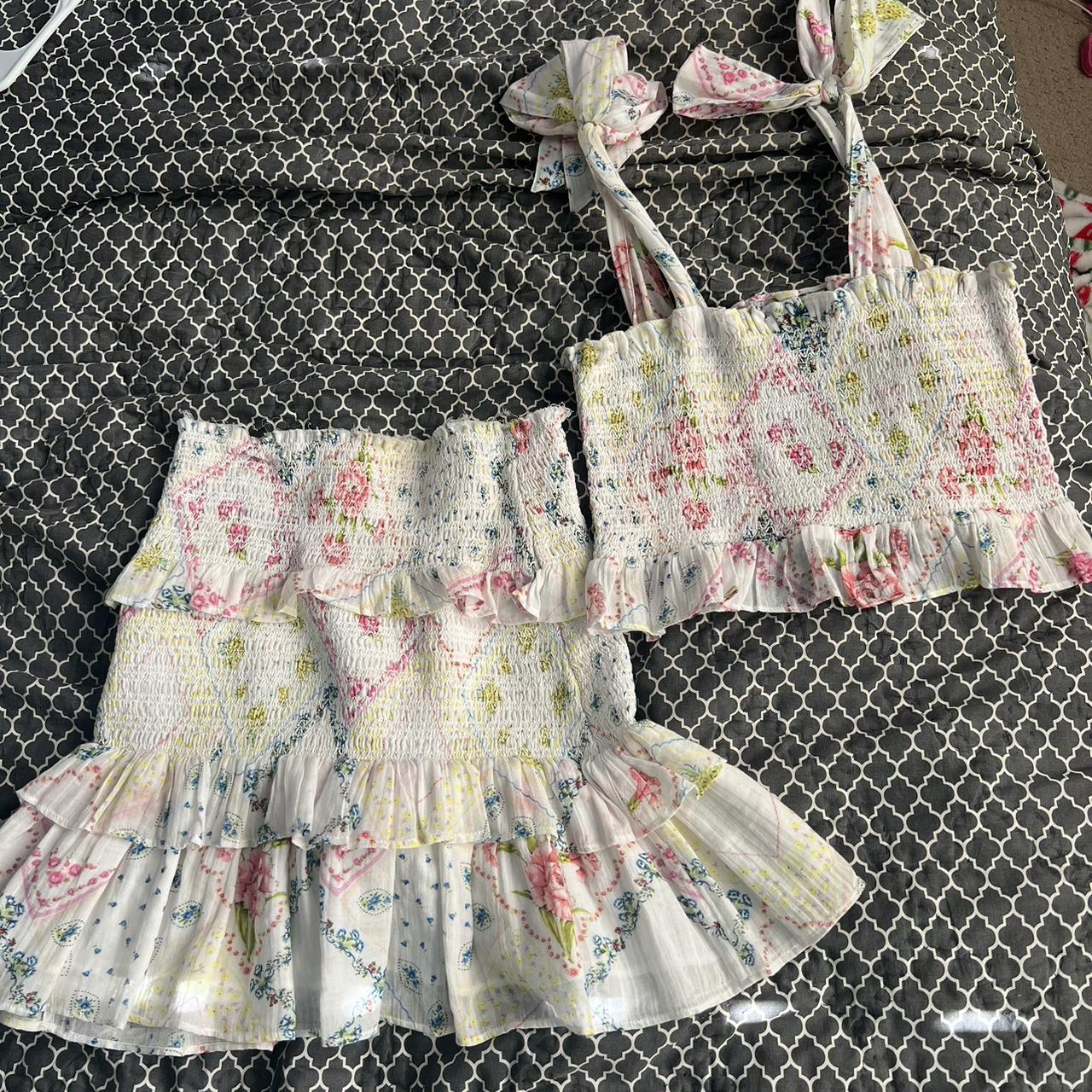 loveshackfancy set both size xs, worn once or twice... - Depop