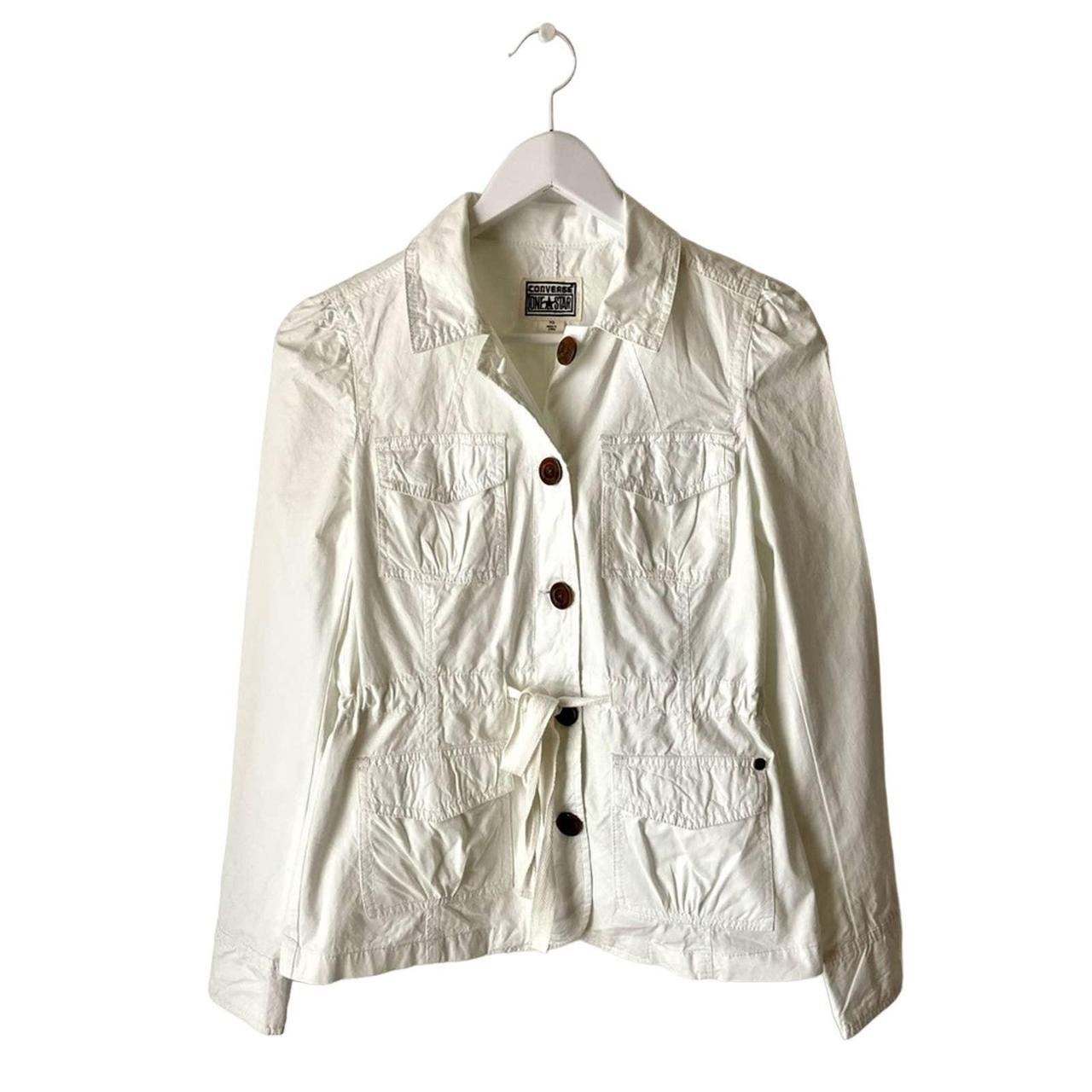 Converse One Star White Cotton Utility Jacket Size... - Depop