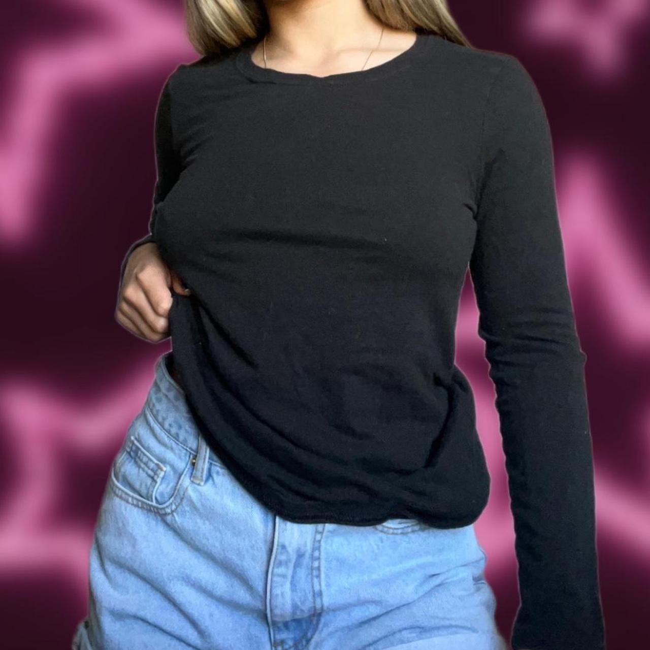 Faded glory black long sleeve top - in good... - Depop