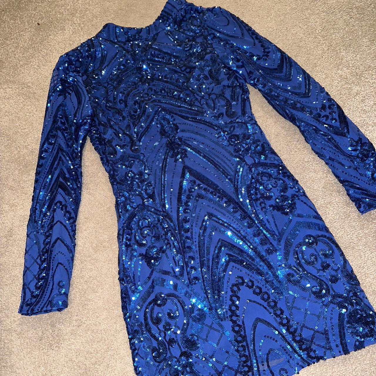 Blue sparkle dress - Depop
