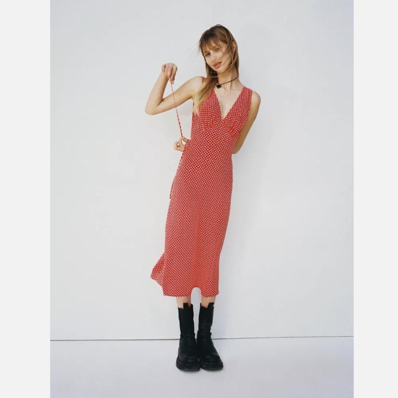 Realisation Par Red Stephanie Dress silk polka dot... - Depop