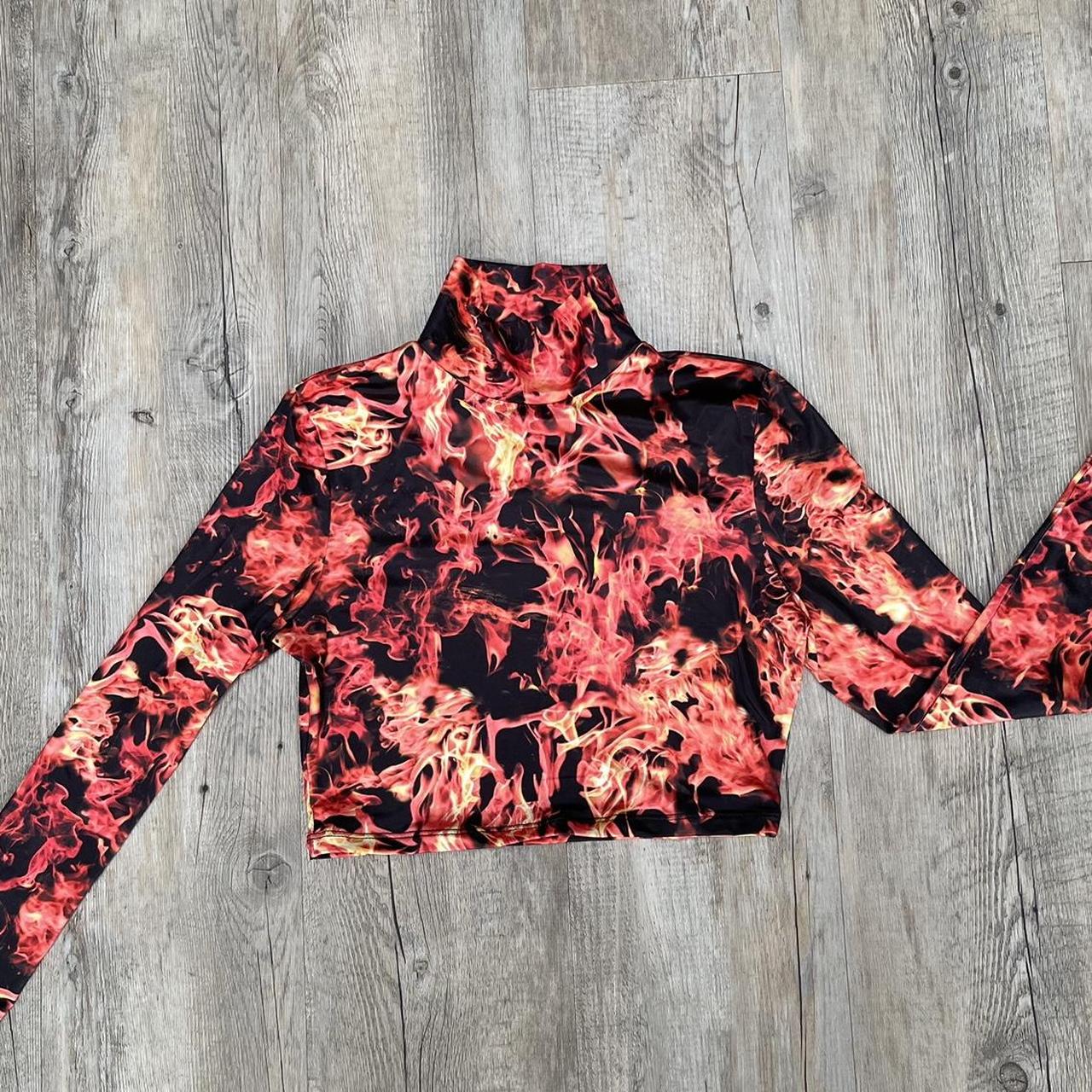 Freqky blazed flame crop top size 10 (I have the... - Depop