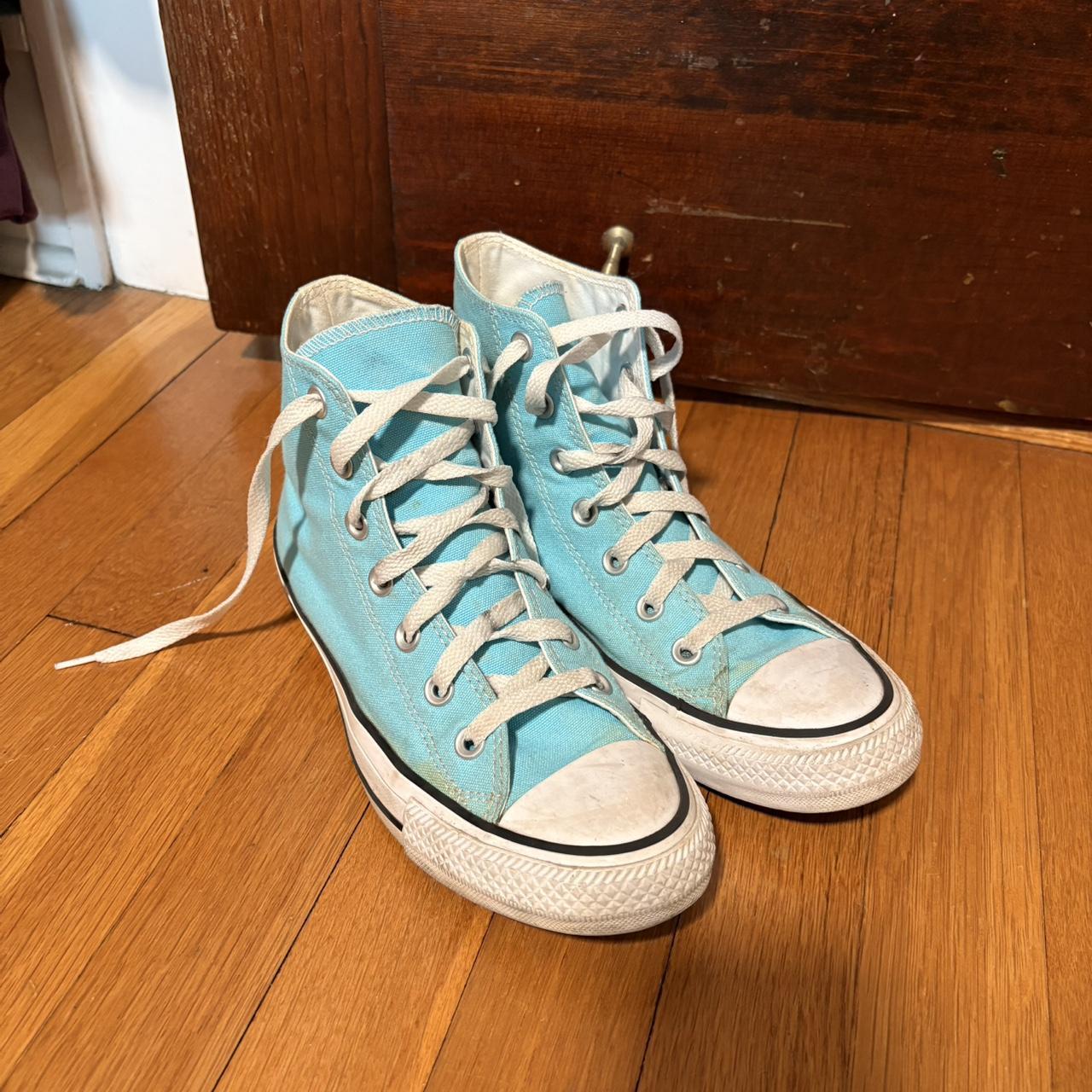 teal converse high tops limited edition color #converse | Depop