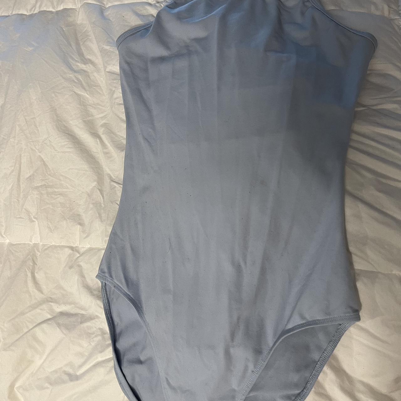 Baby Blue Lace back Leotard Size M - Depop