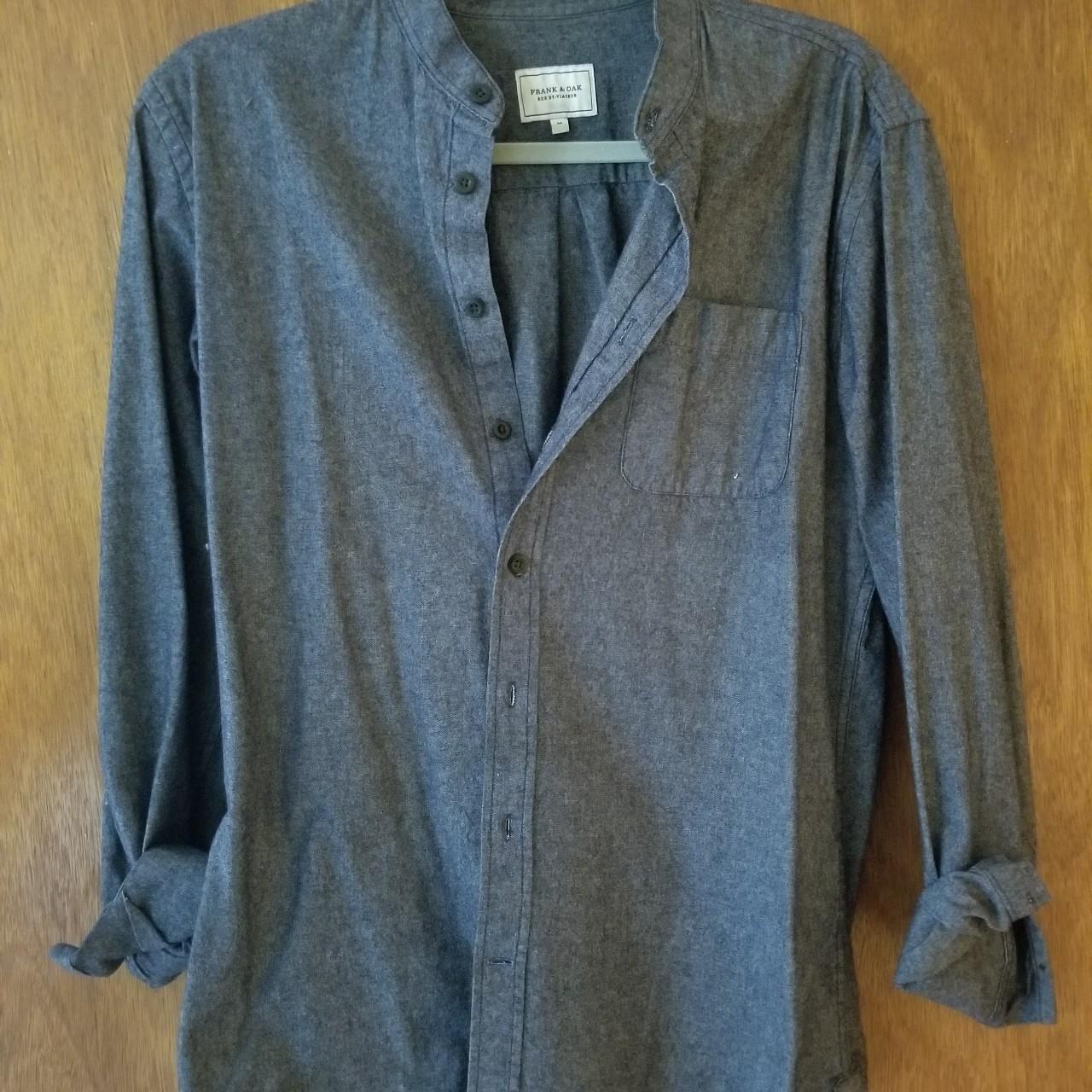 Frank and Oak Mandarin Collar long sleeve button... - Depop
