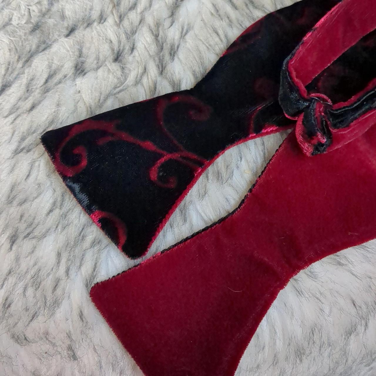 Hugh Hefner cosplay ready. Fuzzy two tone bow tie - Depop