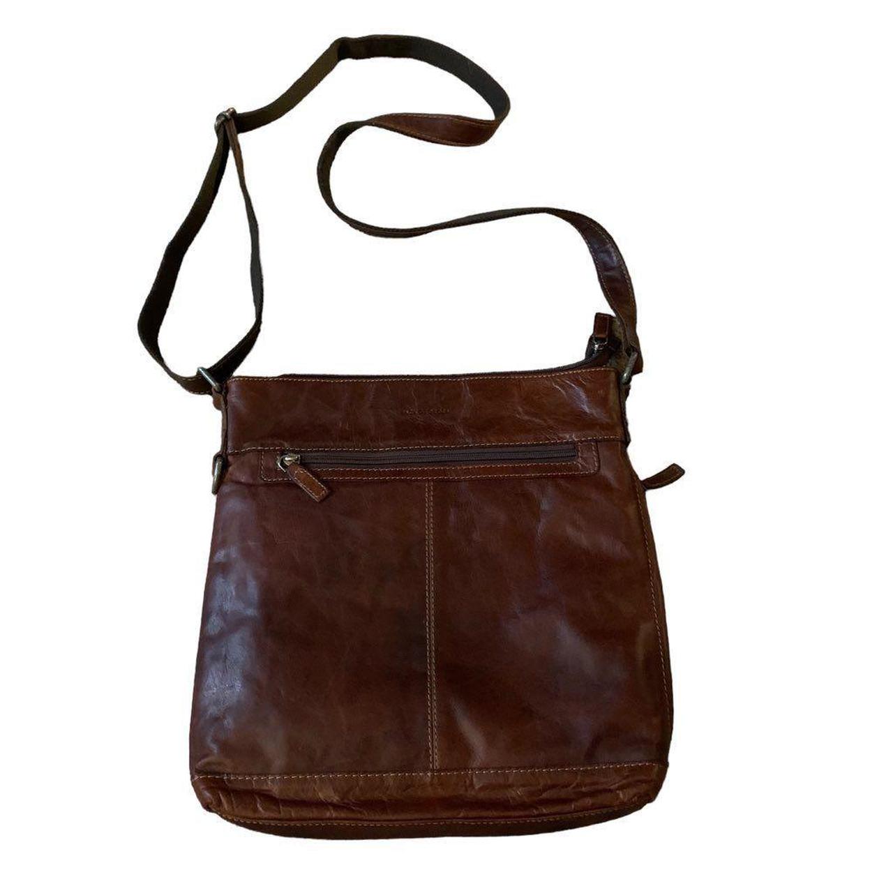 Jack Georges Leather Voyager Messenger Crossbody Bag... - Depop