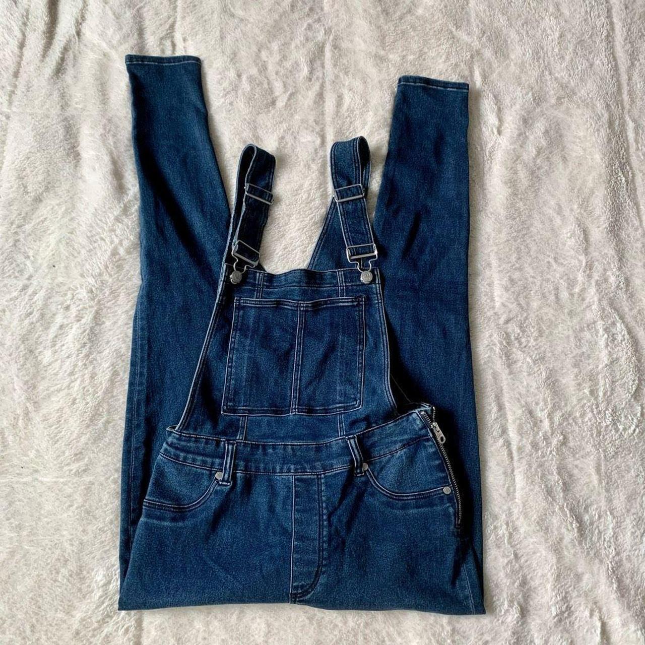 Cheap Monday Dark Wash Denim Jean Overalls in gently... - Depop