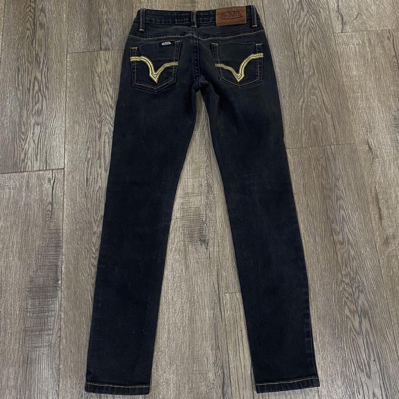 2000s Von Dutch Skinny Jeans Detailed from the... - Depop