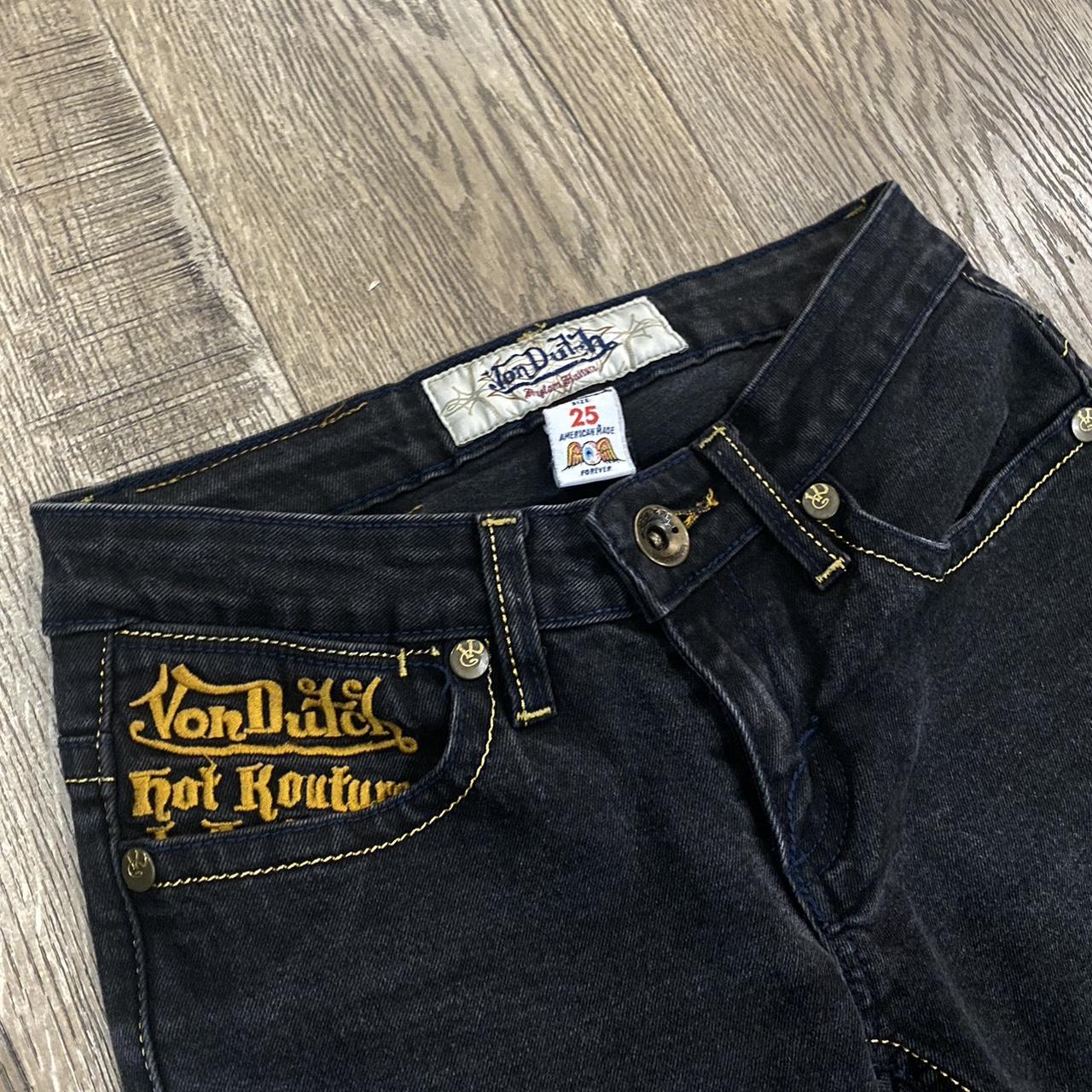 2000s Von Dutch Skinny Jeans Detailed from the... - Depop