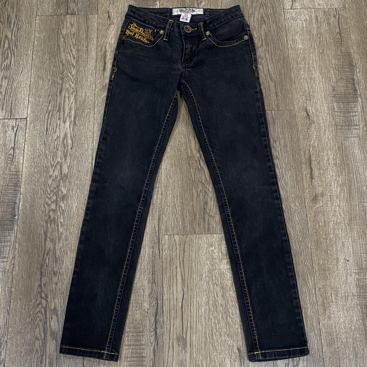 2000s Von Dutch Skinny Jeans Detailed from the... - Depop