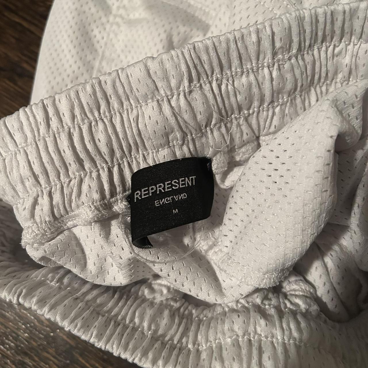 White Represent Mesh Shorts Medium (can fit like... | Depop