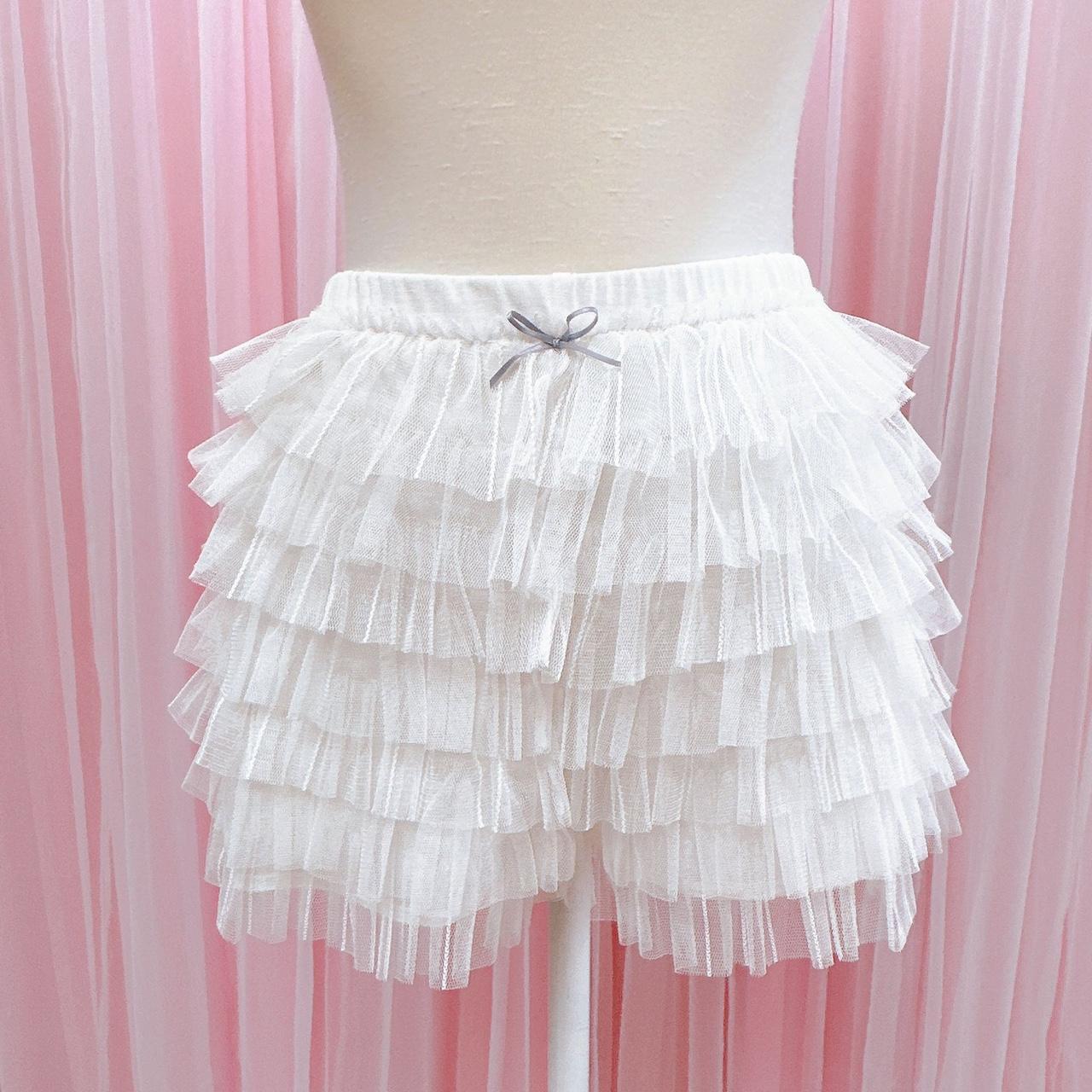 🍒Japanese brand White ruffle cami bloomers layer... - Depop