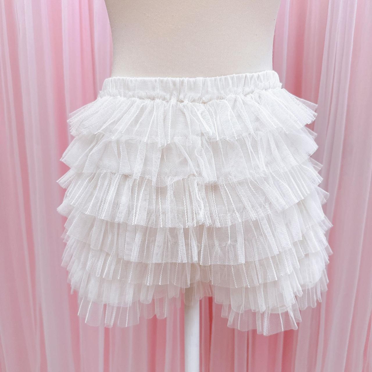 🍒Japanese brand White ruffle cami bloomers layer... - Depop