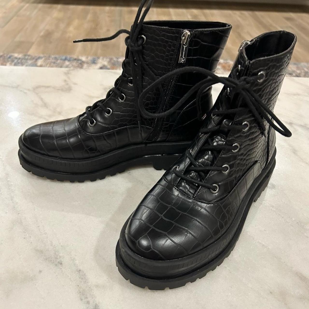 Jessica Simpson Enita Combat Ankle Boots Black Size 8 - Depop