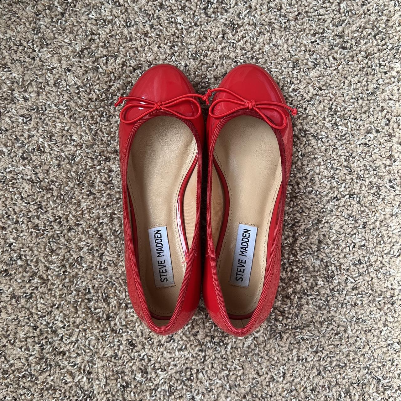 Steve Madden Cherish Pump Red Ballet Heel -size... - Depop