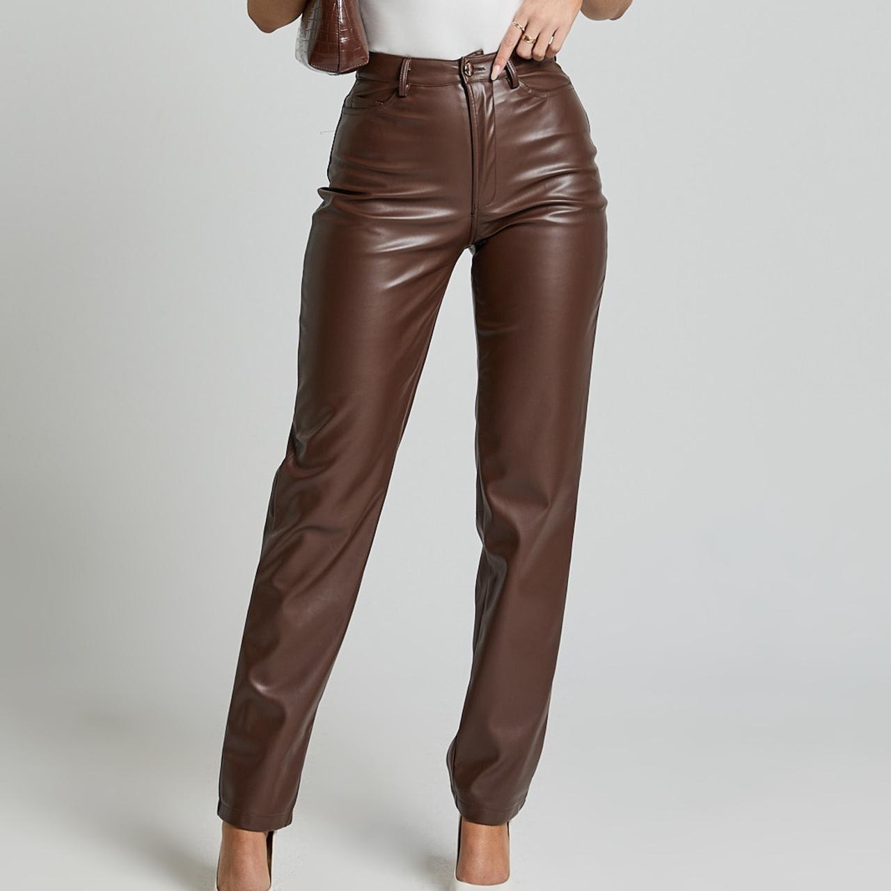 Selling showpo leather pants Brand new with tags on... - Depop