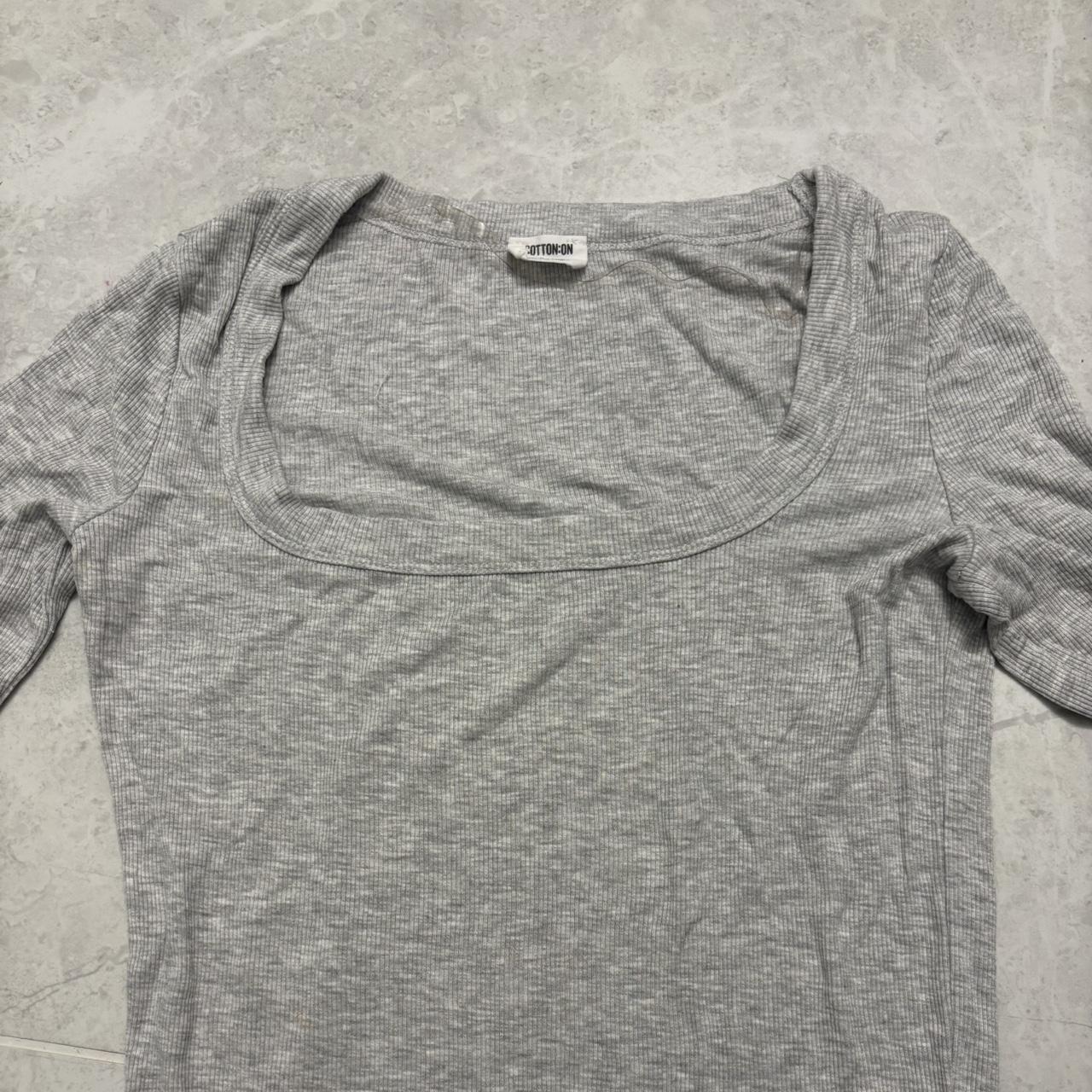 Small Cotton on Grey long sleeve scoop neck Worn... | Depop