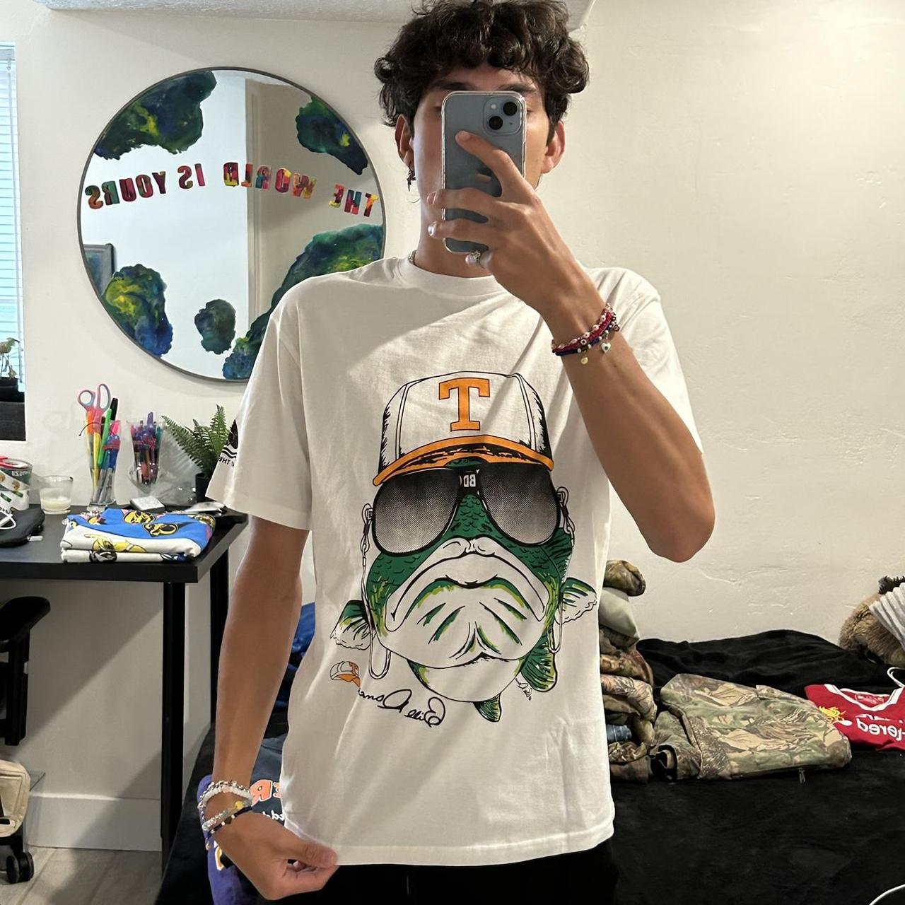 Bass Pro Shop • Bass Pro Shop Fish Graphic Tee •... - Depop