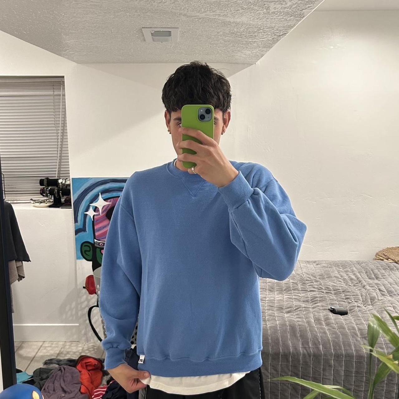 Russell • Vintage Russell Athletic Baby Blue... | Depop