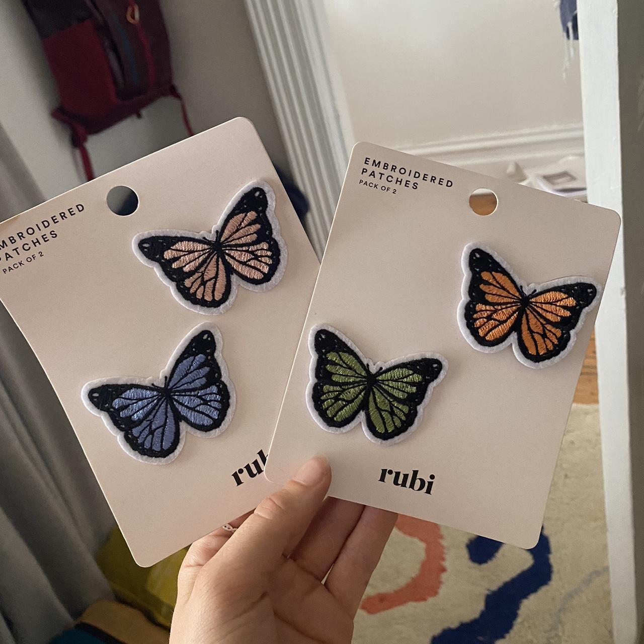 embroidery patch butterflies!! super cute, can be... - Depop