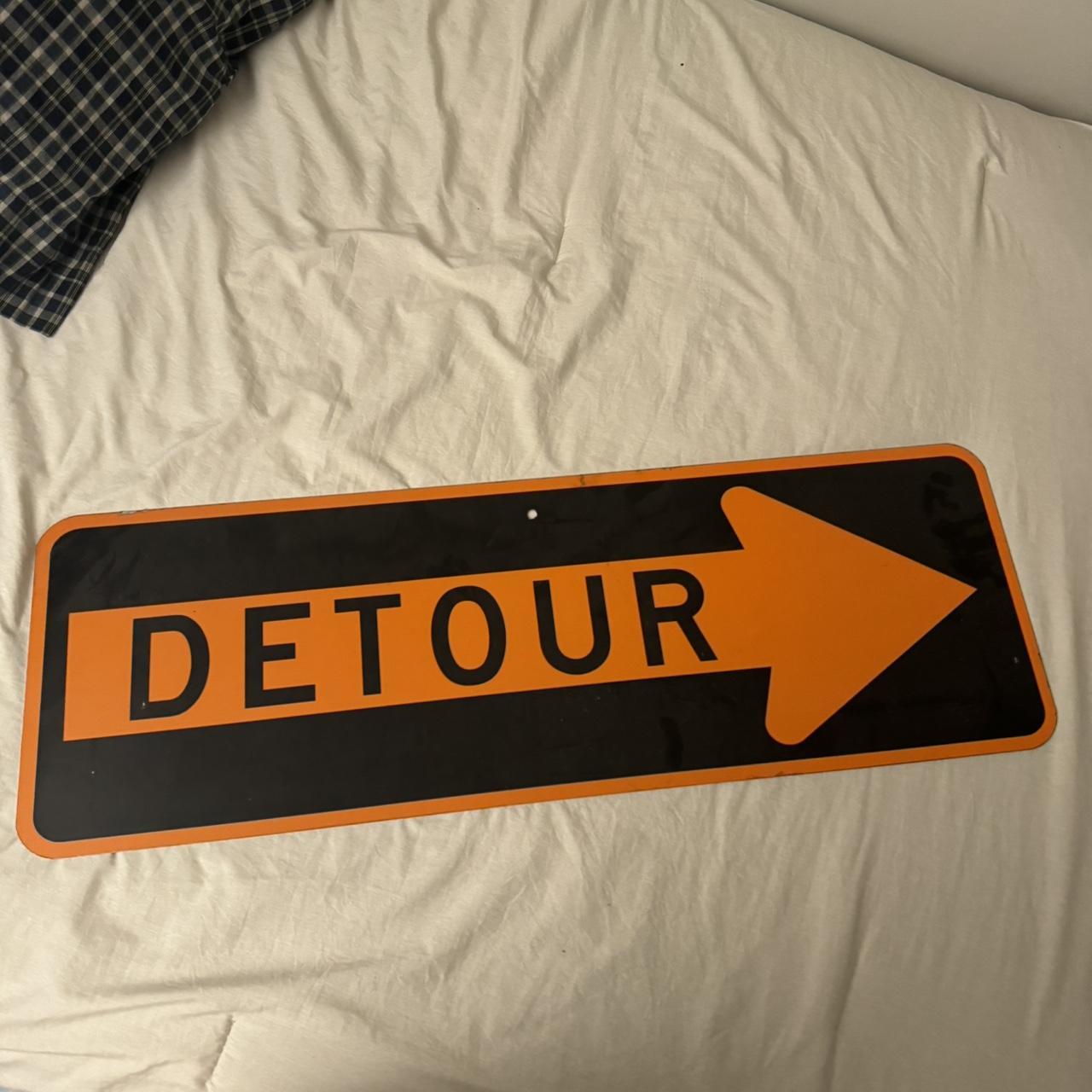 Detour street sign +hazard sign (bundle) - Depop