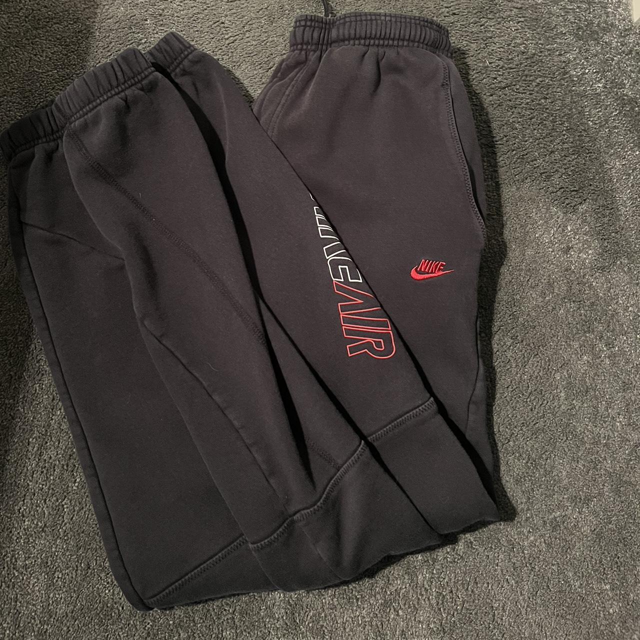 super cool vintage nike joggers red and white... - Depop