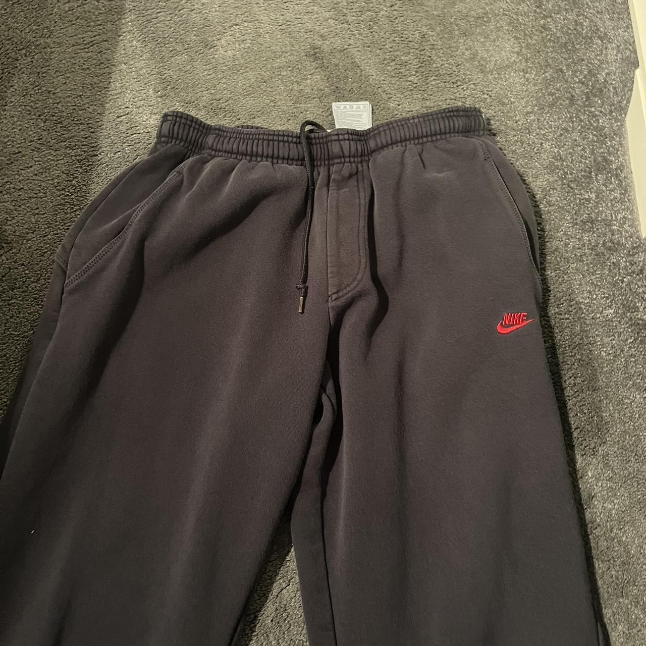 super cool vintage nike joggers red and white... - Depop
