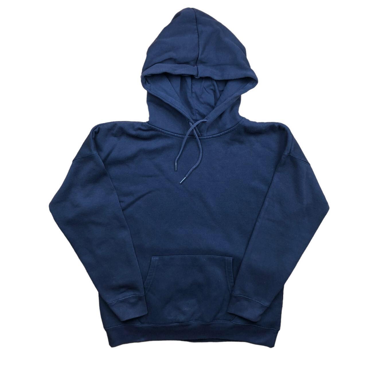 navy blank hoodie nr 526 79 cm length x 60 cm p2p... - Depop