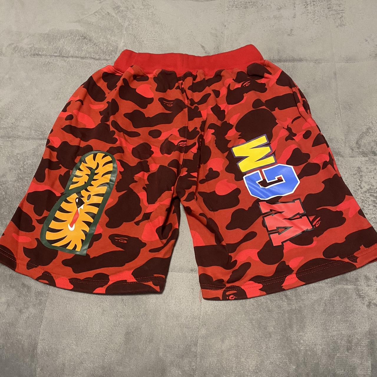 A Bathing Ape Camo Shark sweat shorts BAPE Mens... - Depop