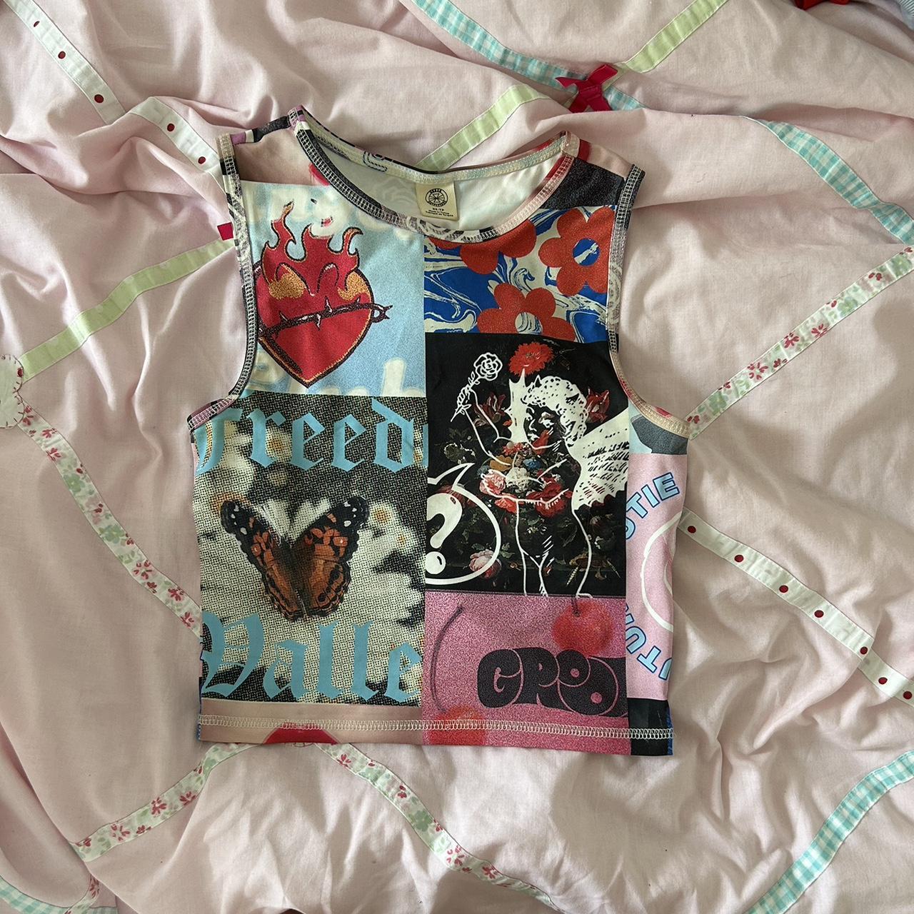 urban outfitters print crop top - Depop